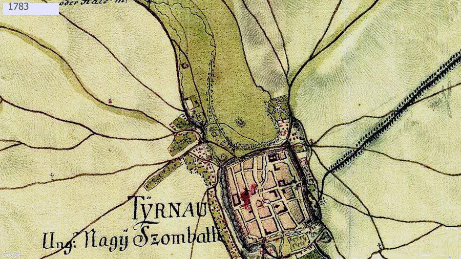 Vývoj územia na mapách :: Trnava Kopánka